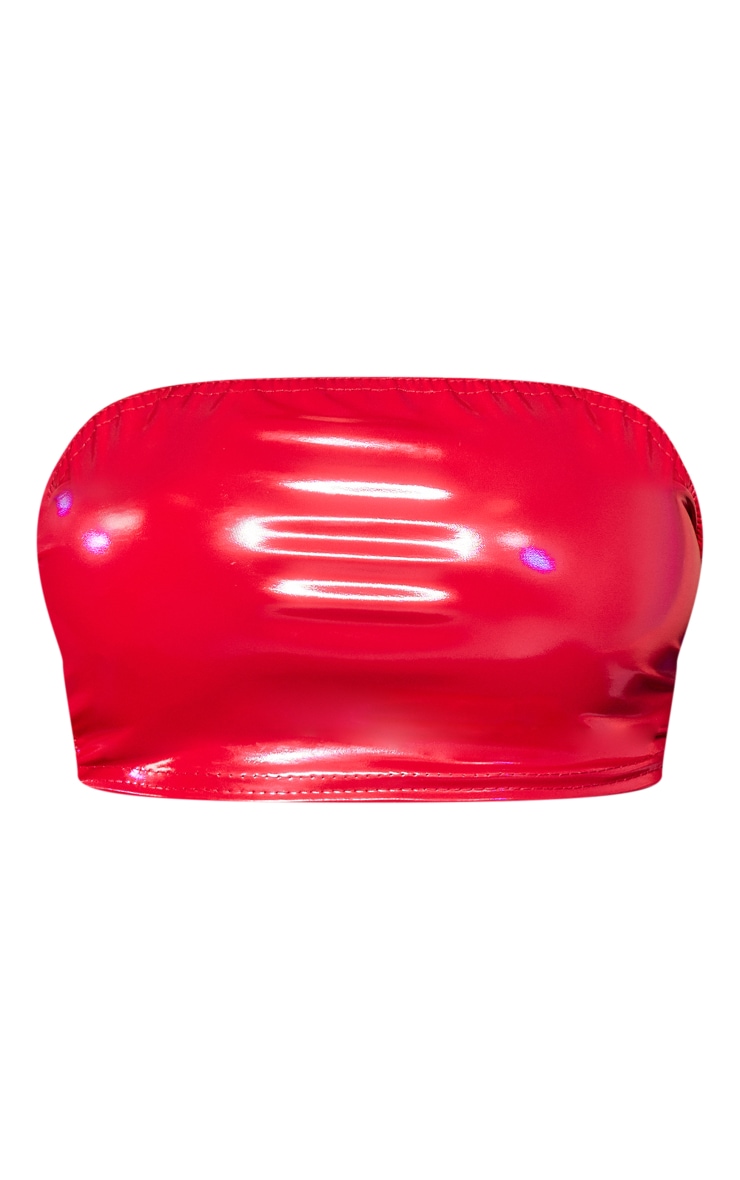Red Vinyl Bandeau Top | Co-ords | PLT USA