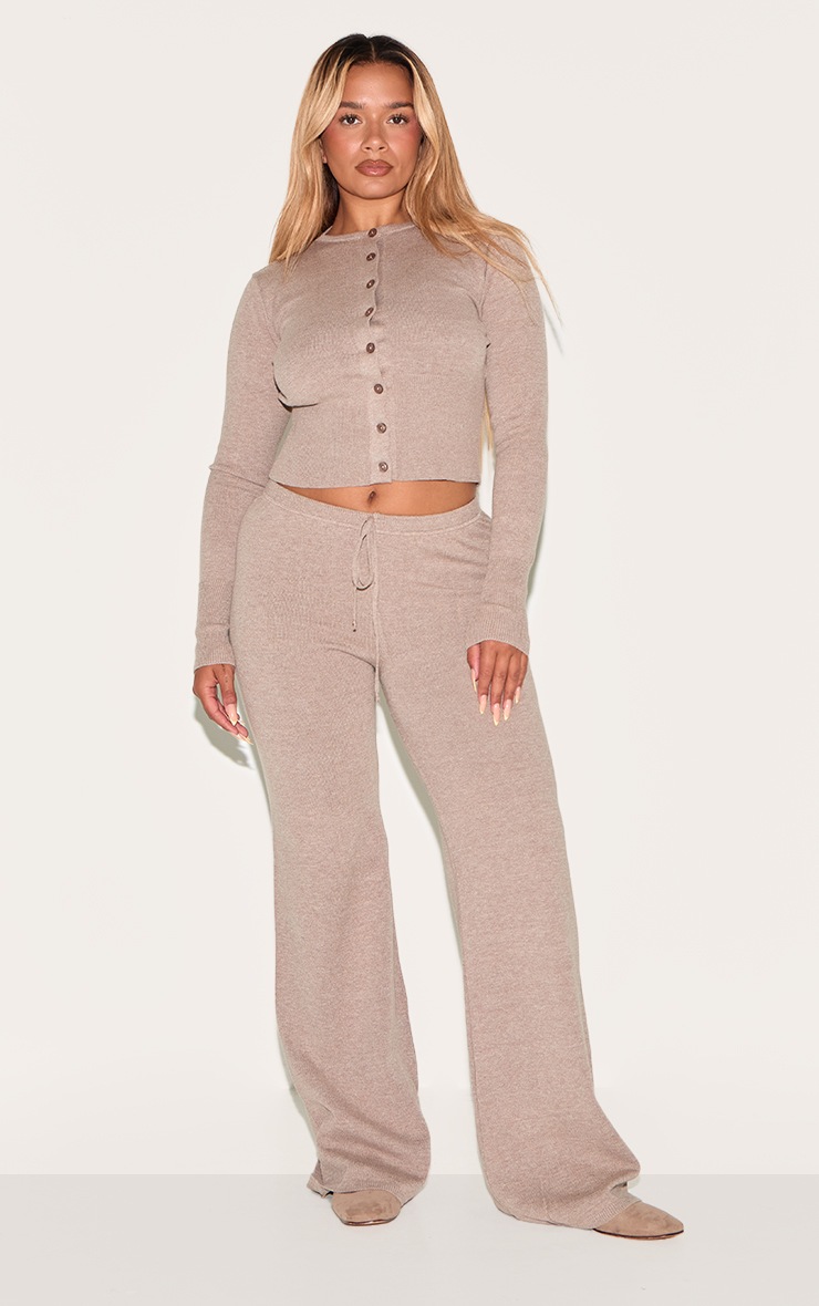 Shape Mocha Knitted Button Front Wide Rib Cardigan | Shape | PLT