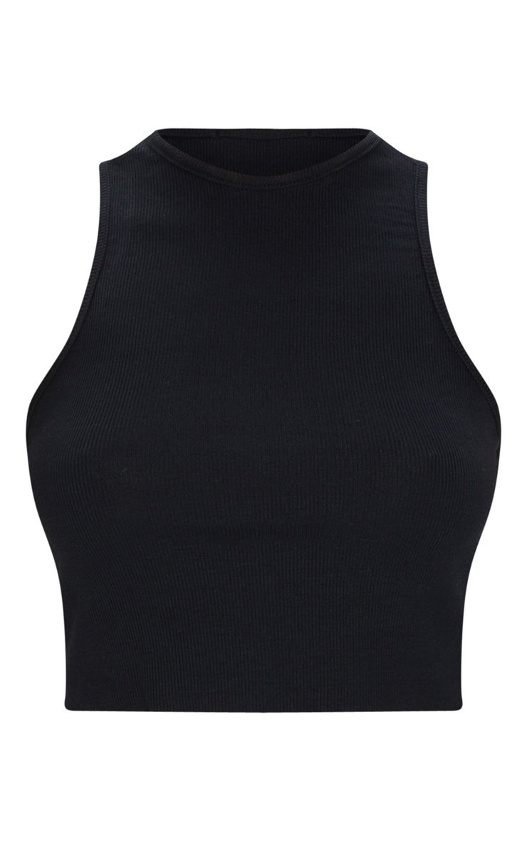 Basic Black Soft Rib Cropped Tank | Tops | PLT USA