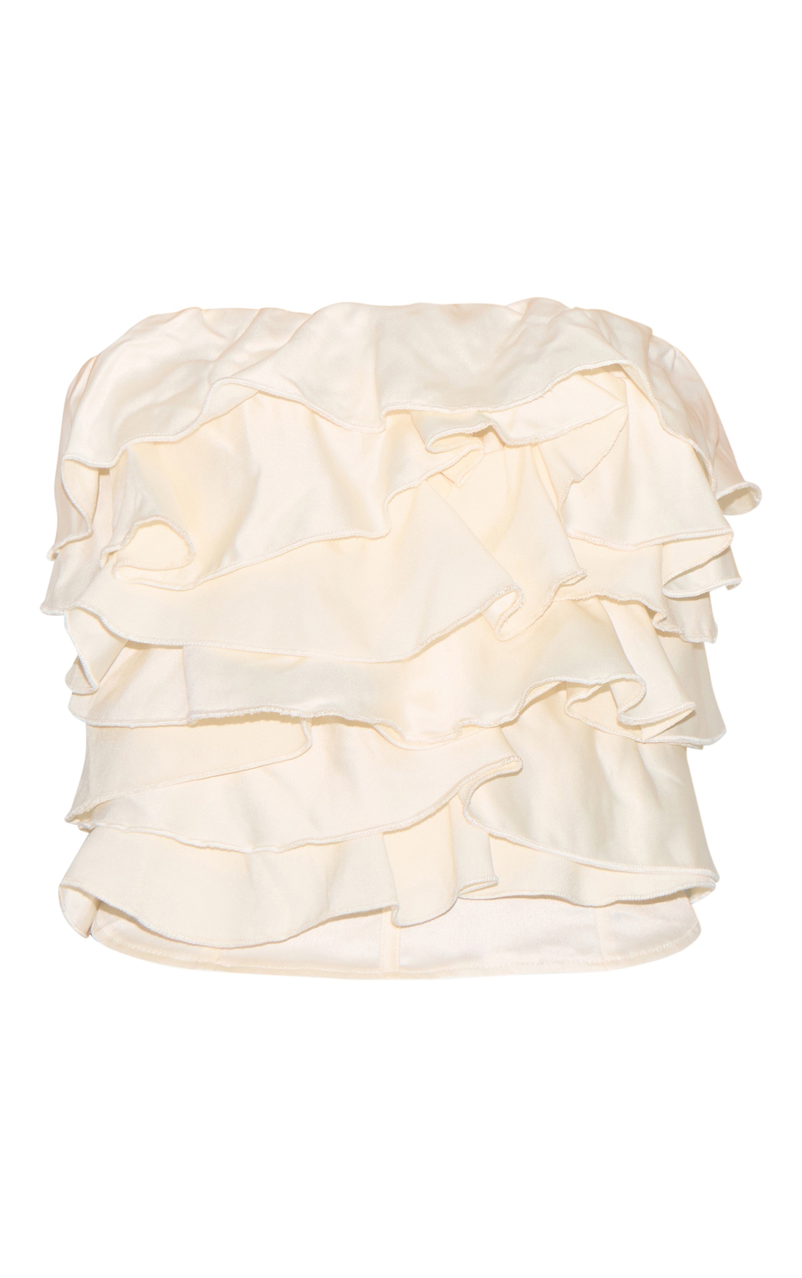 Lemon Satin Ruffle Bandeau | Tops | PLT