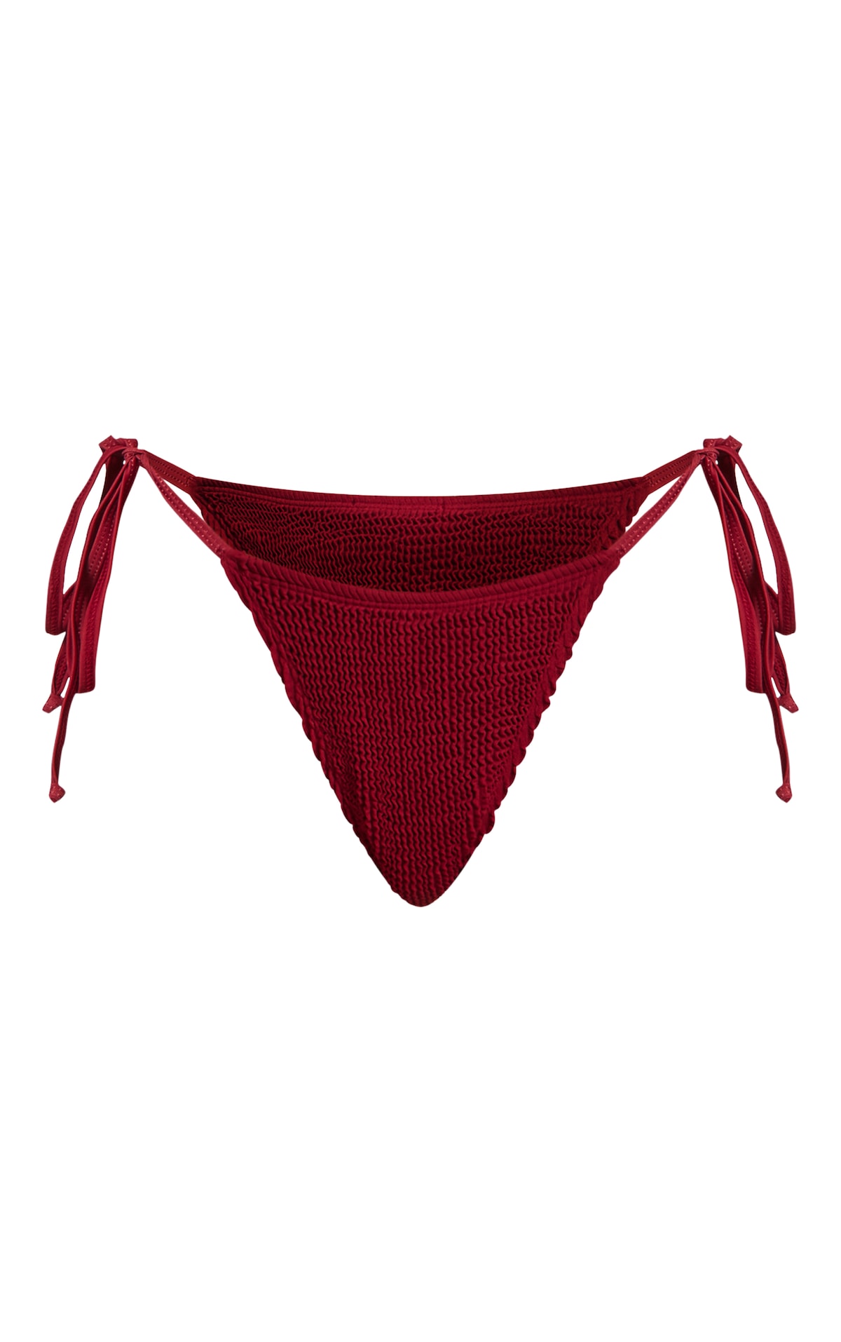 Burgundy Crinkle Double Tie Side Bikini Bottoms | Swimwear ...