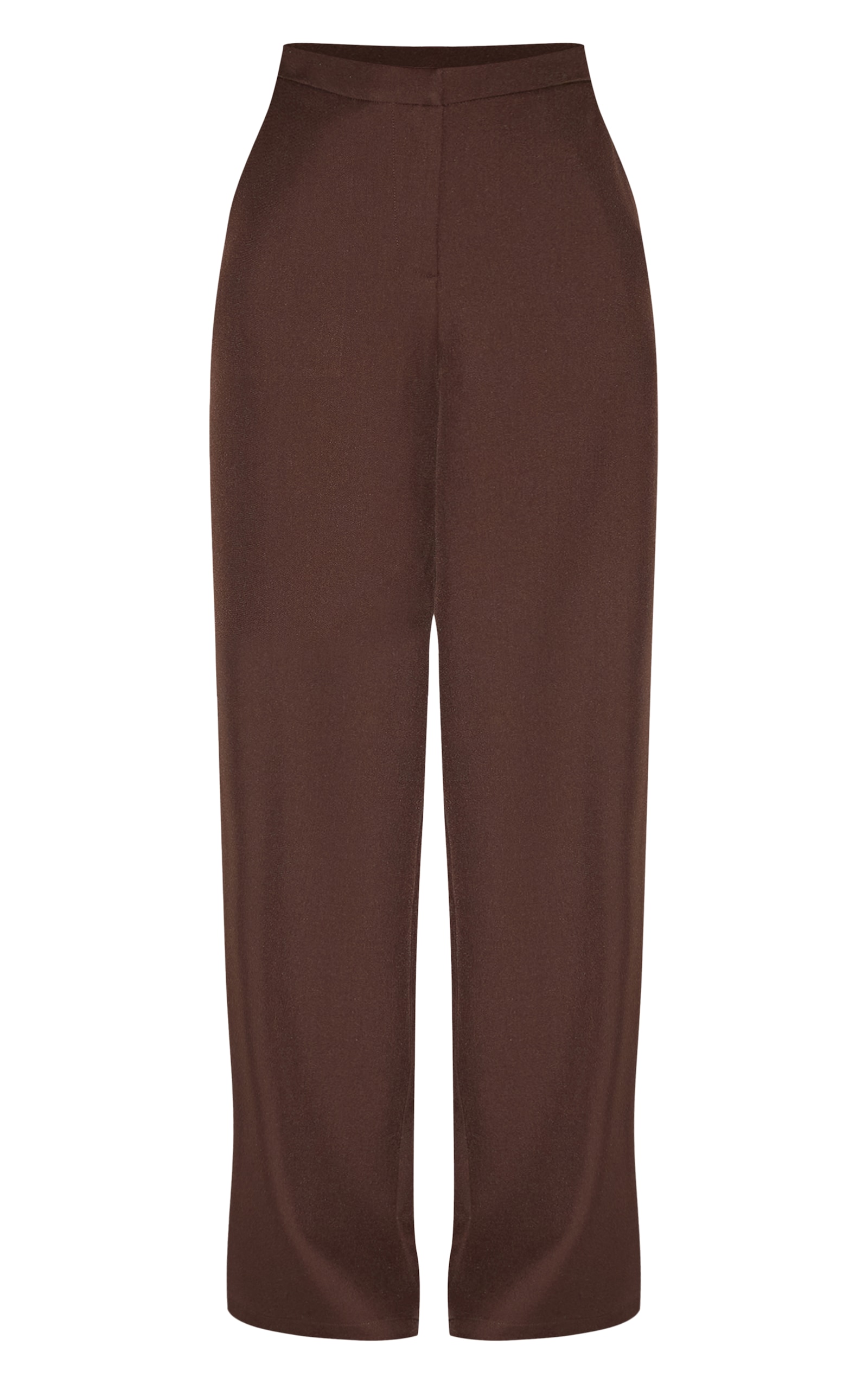 Chocolate Woven Pleated Mid Rise Wide Leg Trouser | Co-ords | PLT