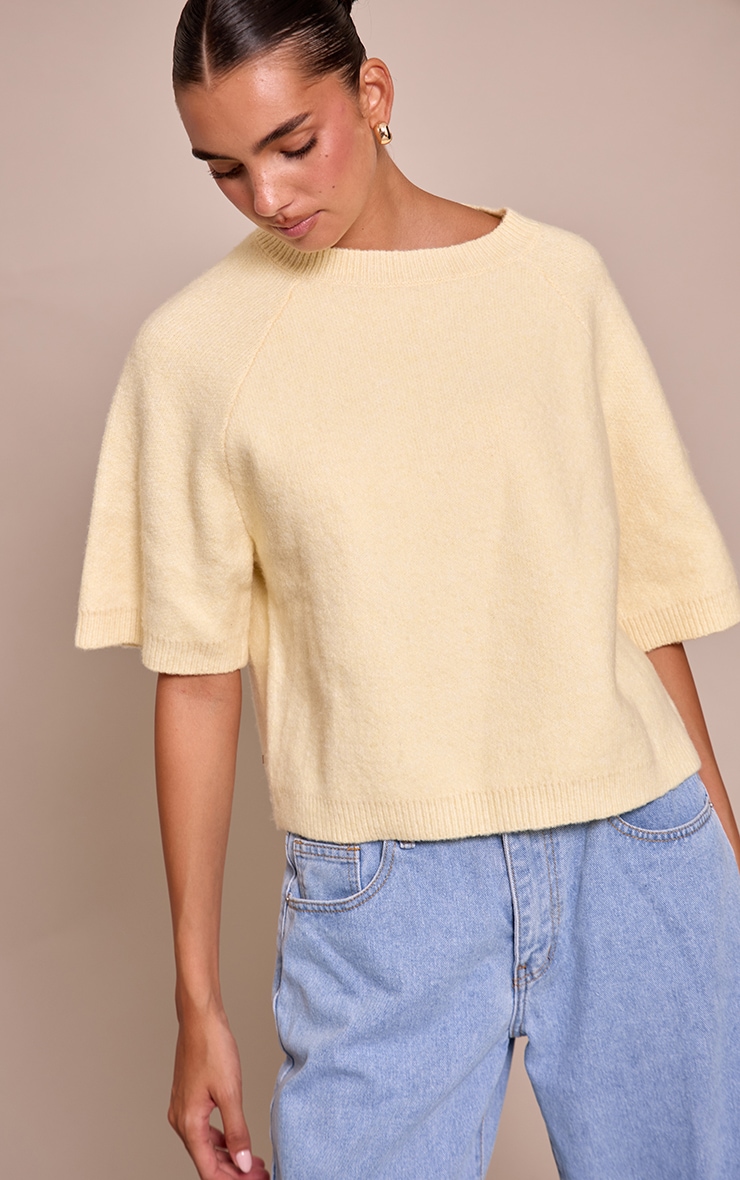Lemon Soft Knit T-shirt | Knitwear | PrettyLittleThing USA