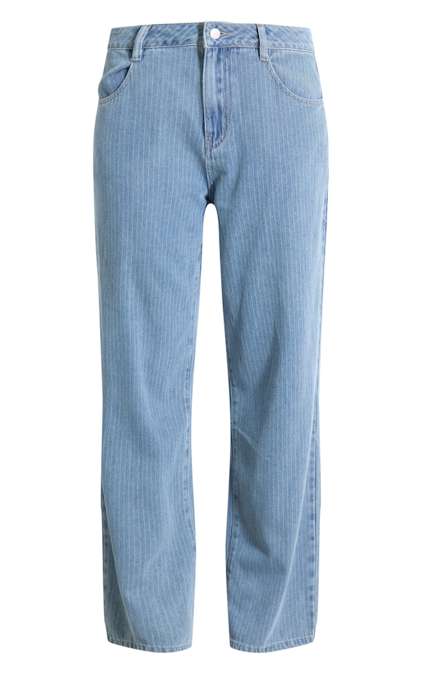 Blue Pinstripe Lightweight Denim Boyfriend Jeans | Denim ...