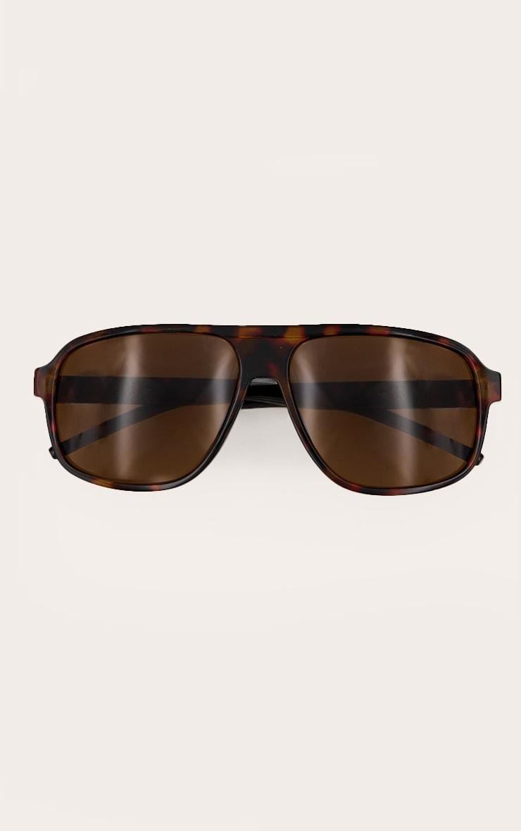 Brown Tort Slim Aviator Sunglasses Accessories Prettylittlething
