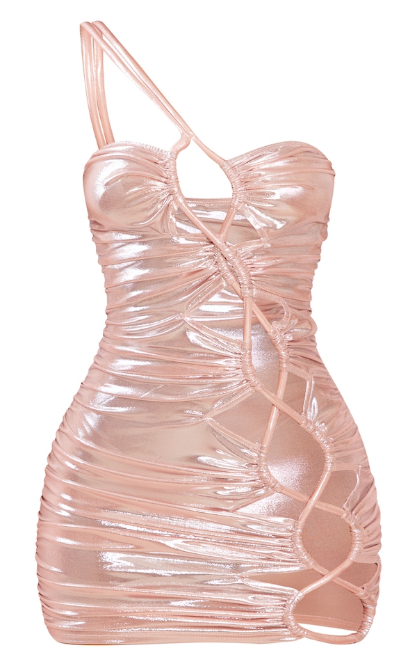 Petite Baby Pink Metallic Cut Out Micro Mini Dress | Petite | PLT UAE