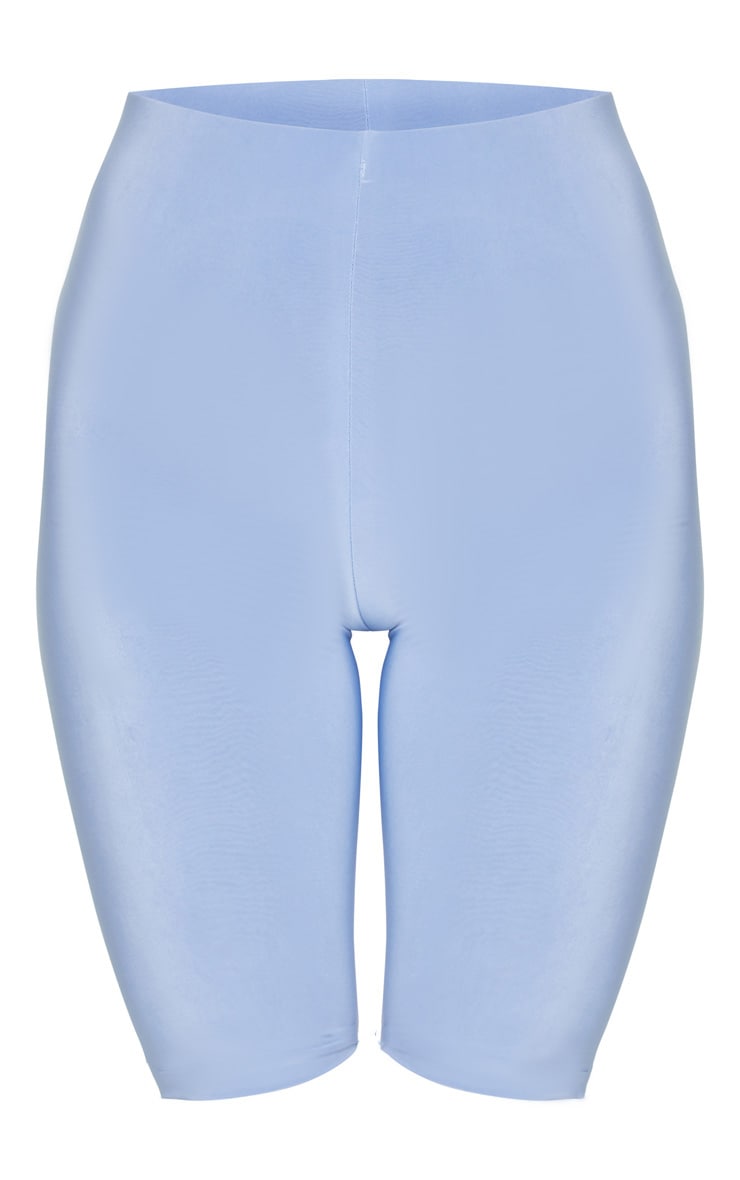 Pale Blue Slinky Longline Bike Short | PrettyLittleThing QA