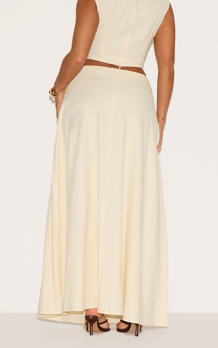 Shape Cream Linen Fold Gold Wave Trim Maxi Skirt | Shape ...