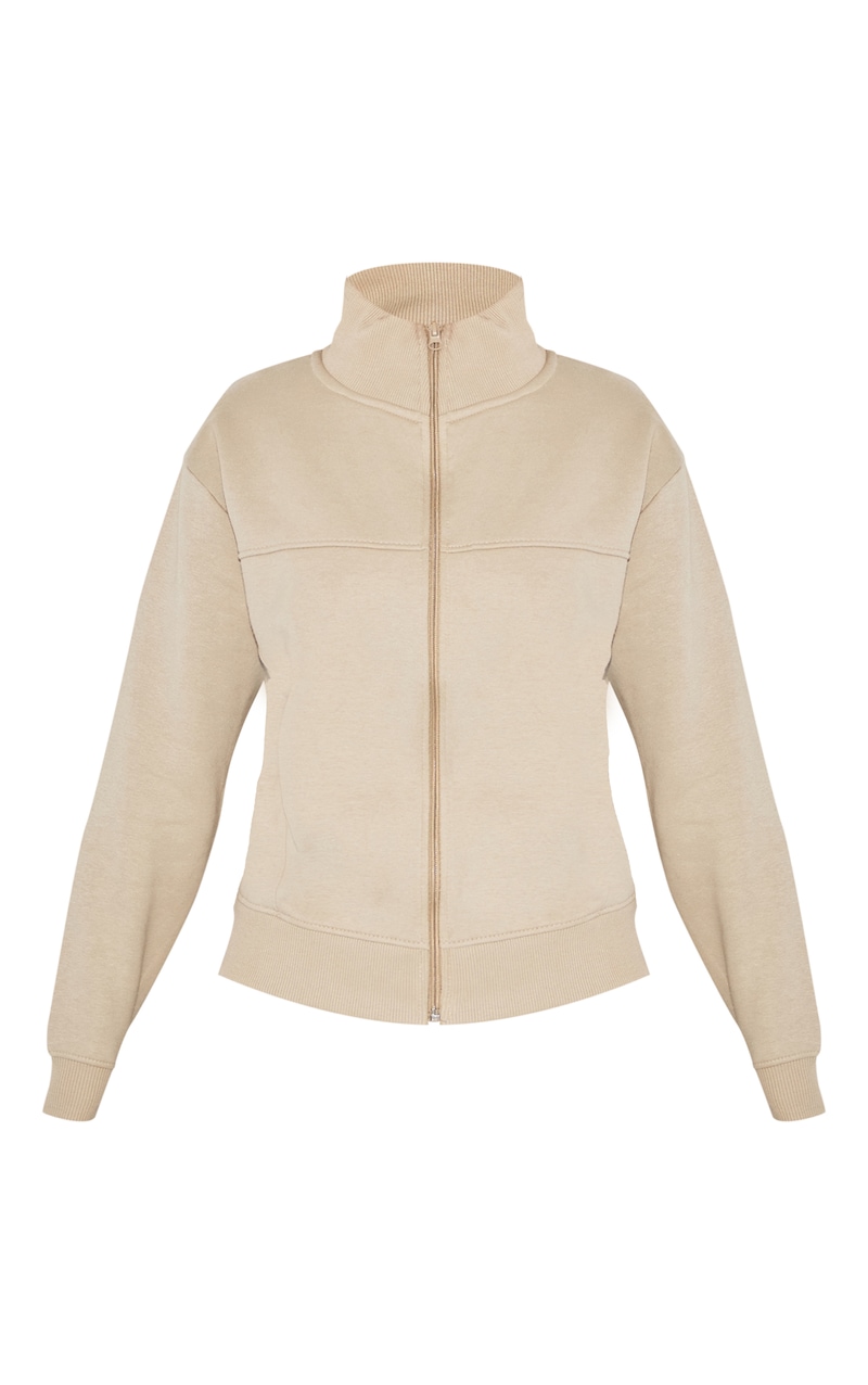 Petite Pebble Seam Detail Zip Through Track Top | Petite | PLT