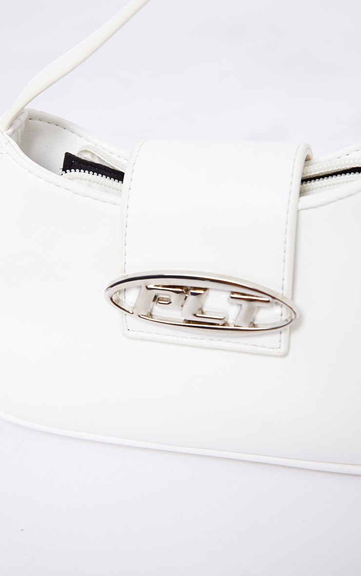 Prettylittlething White Tab Mini Shoulder Bag | PrettyLittleThing USA