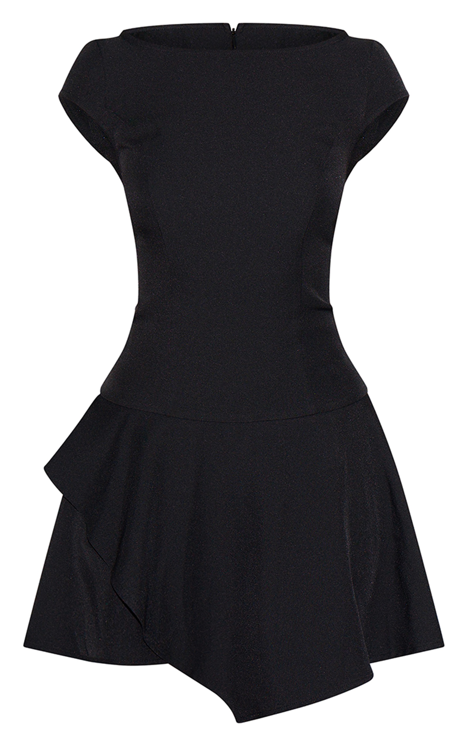 Black Capped Sleeve Asymmetric Layered Shift Dress | Dresses ...