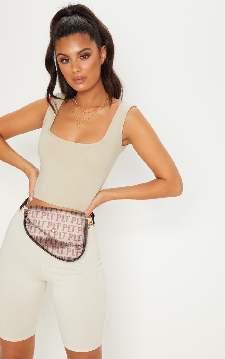 Basic Stone Long Line Crop Top | Tops | PrettyLittleThing USA