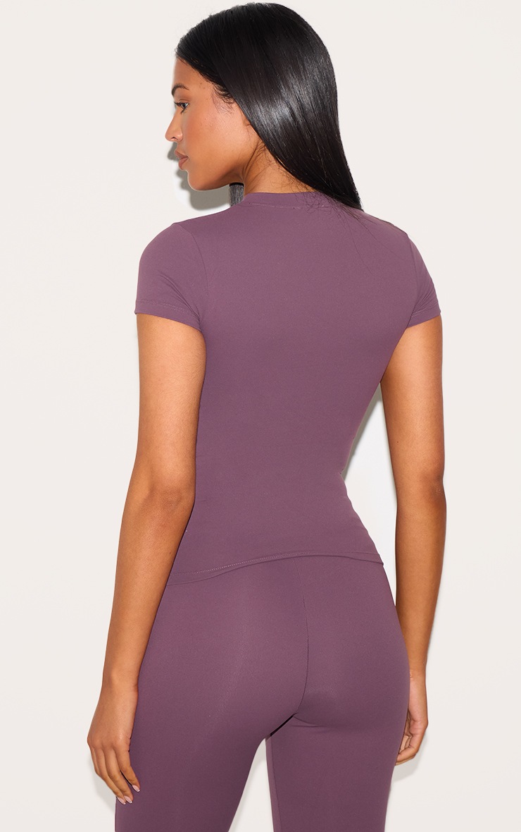 Tall Eggplant Core Collection Tab Snatched Sculpt T Shirt | Tall | PrettyLittleThing USA