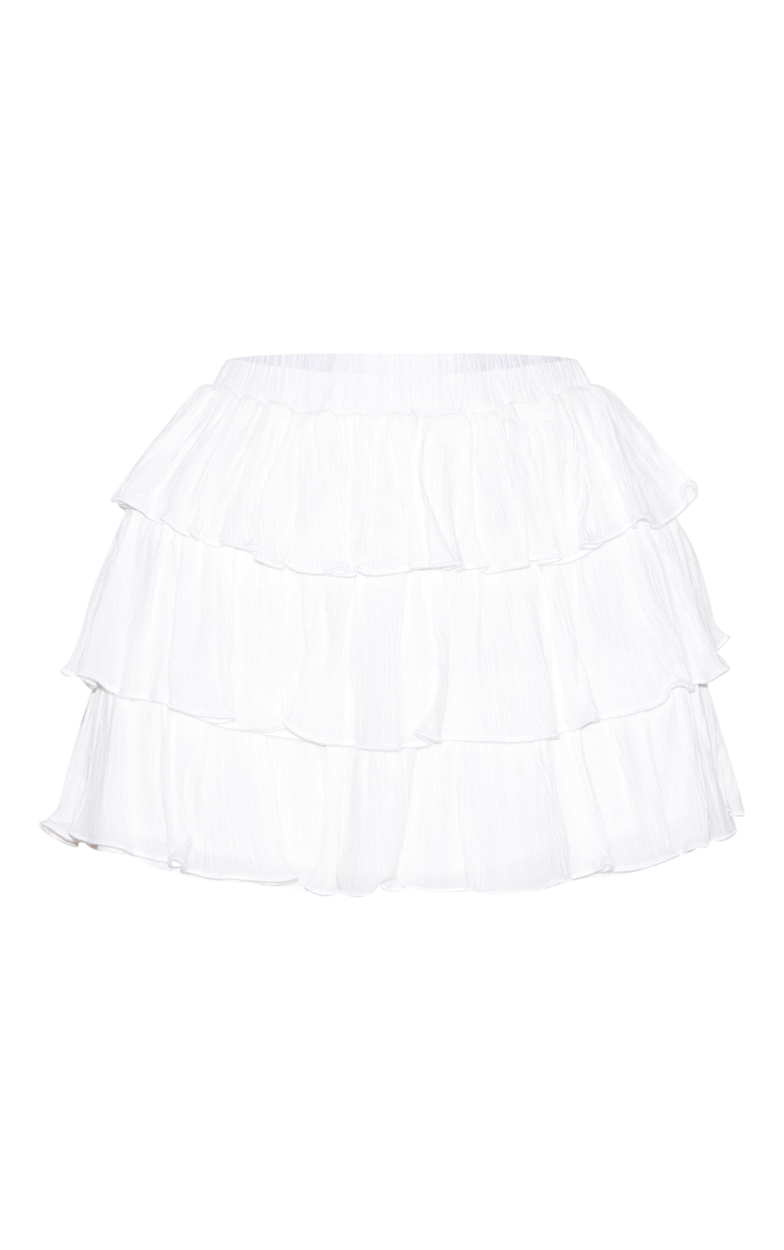 White Cheesecloth Ruffle Mini Skort | Co-ords | PLT USA