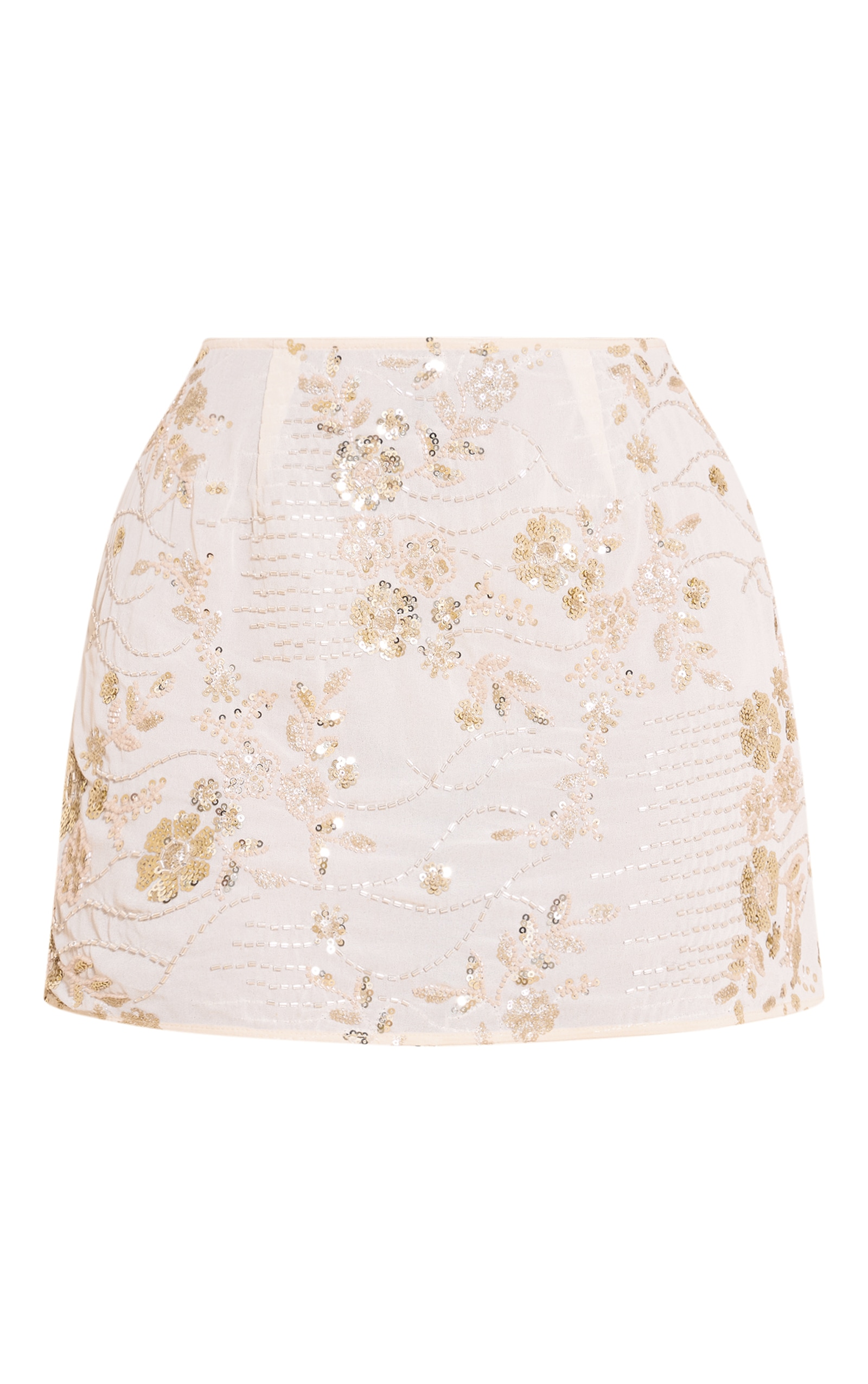 Shape Nude Floral Sequin Mini Skirt | Shape | PLT IRE