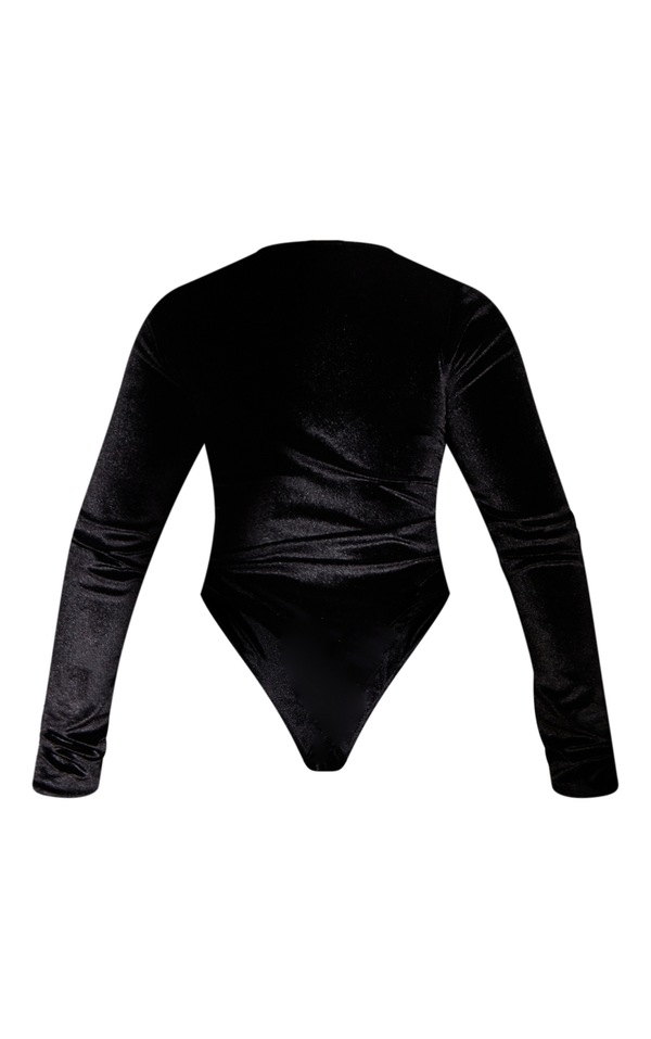 Shape Black Velvet Sweetheart Neckline Bodysuit | Shape | PLT