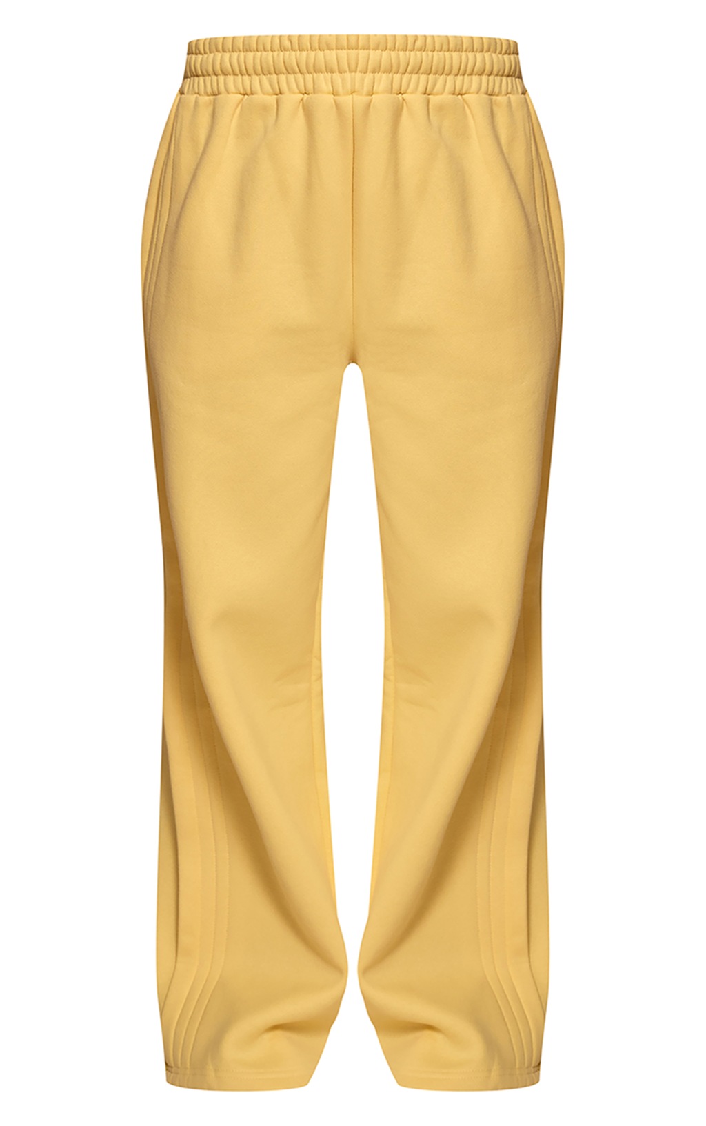Butter Yellow Wide Leg Pleated Detail Sweatpants | Athleisure | PLT USA