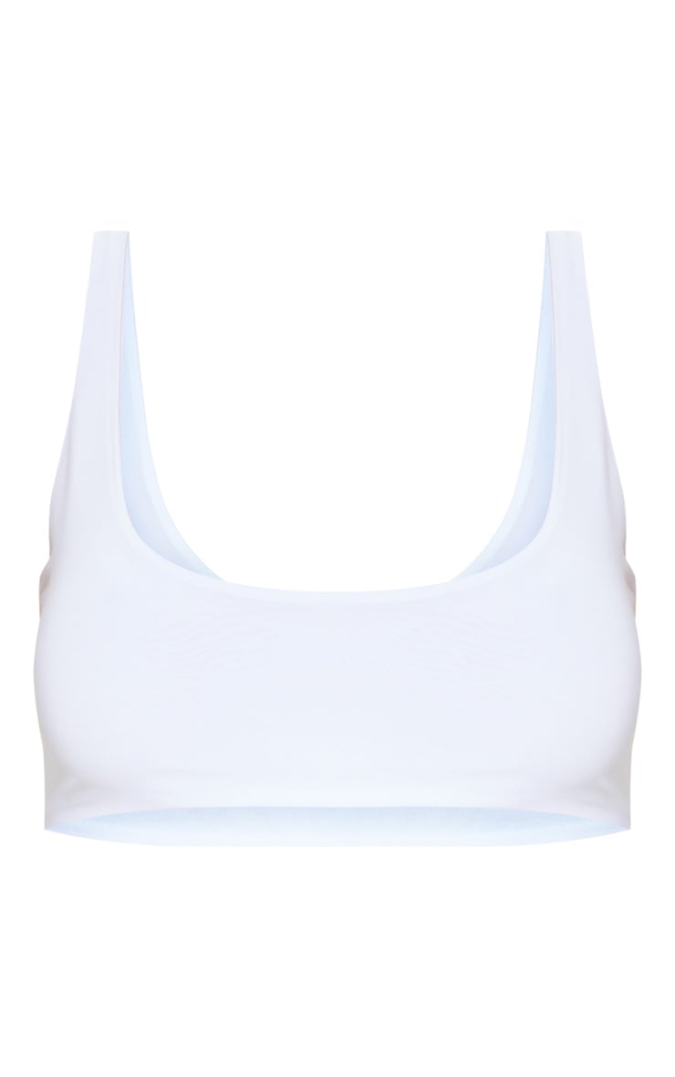 Aidy White Slinky Round Neck Sleeveless Crop Top | PrettyLittleThing