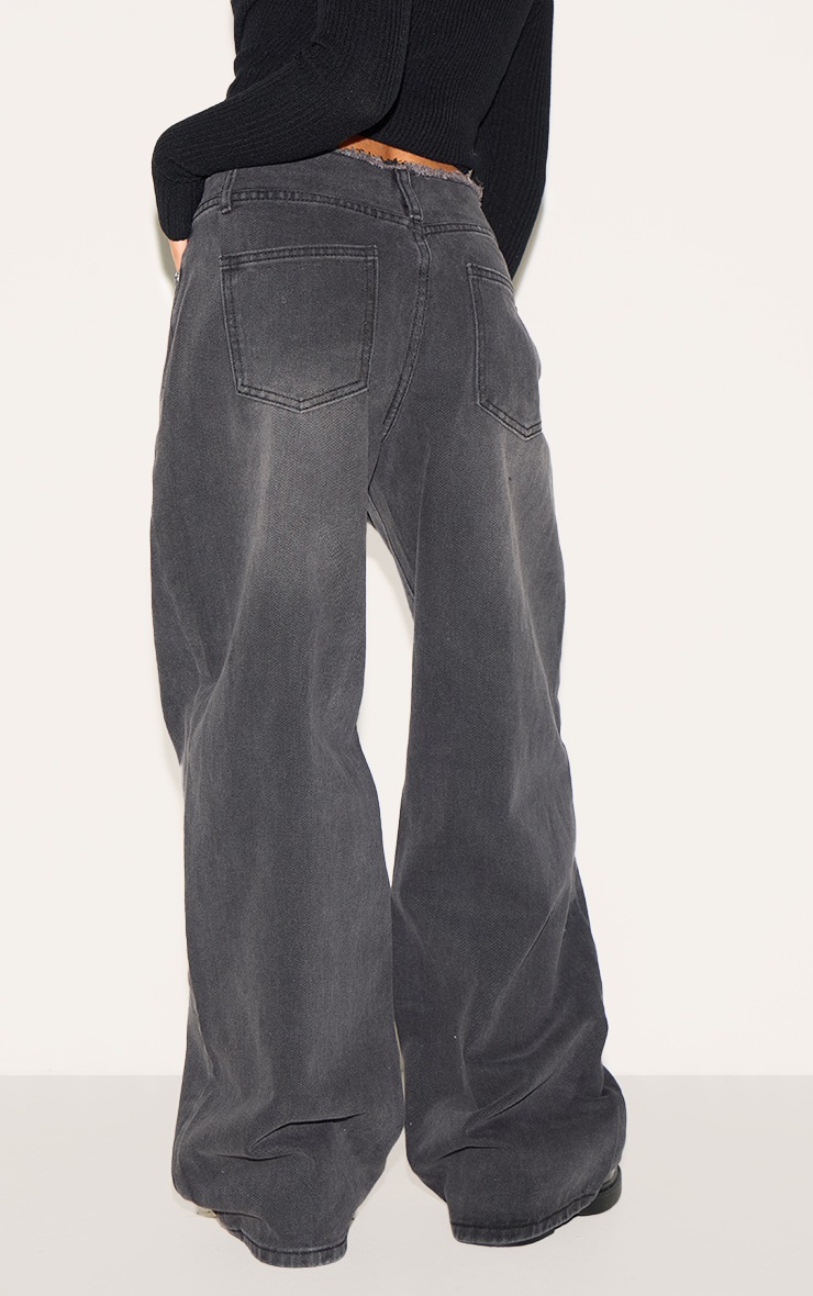 Petite Black Fray Waist Low Rise Jeans | Petite | PLT USA