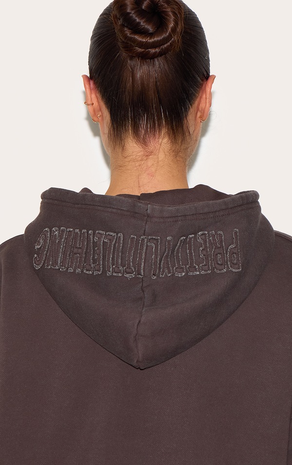 PRETTYLITTLETHING Shape Chocolate Hoodie | Shape | PLT USA