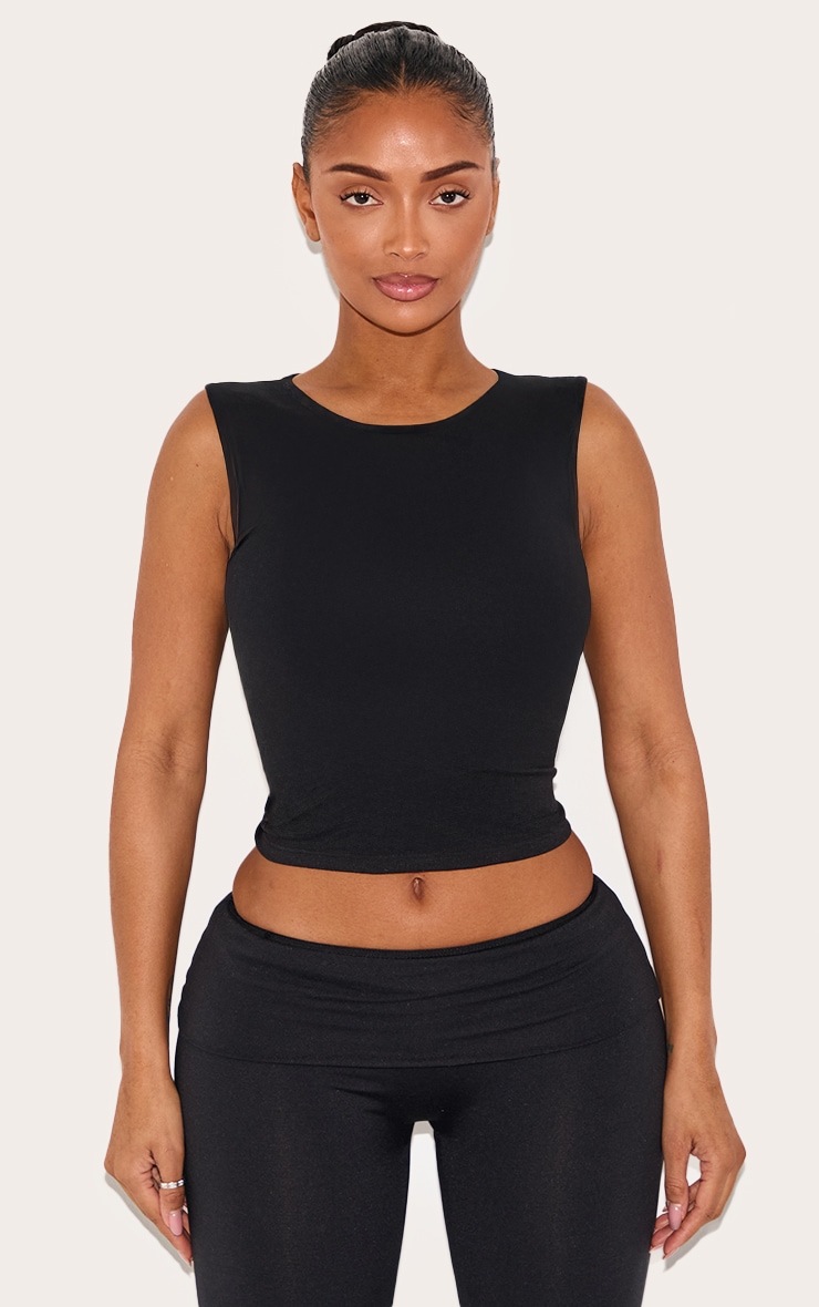 Shape Black Sculpted Longline Racer Top | Shape | PLT AUS
