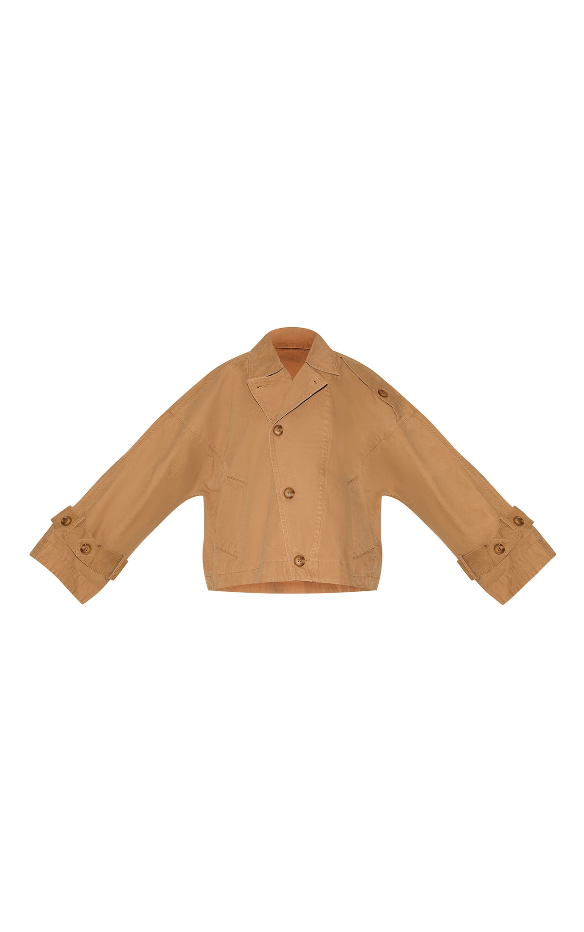 Taupe Wrap Over Detail Canvas Trench Coat | Outerwear ...