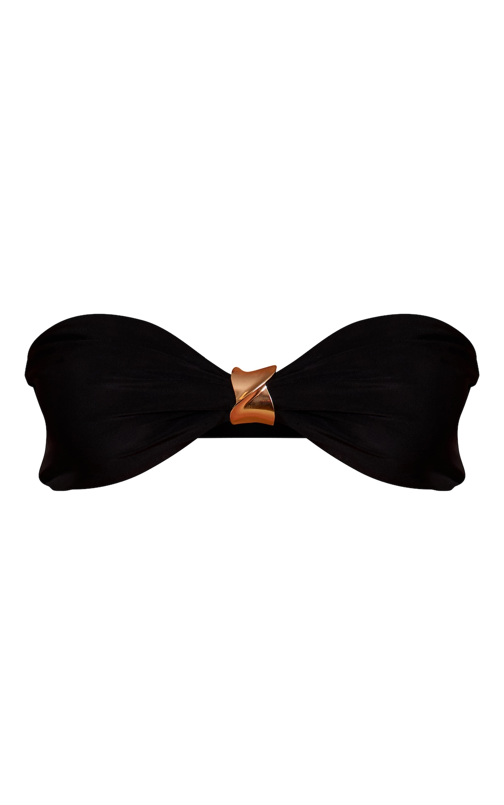 Black Gold Trim Detail Bandeau Bikini Top | Swimwear ...