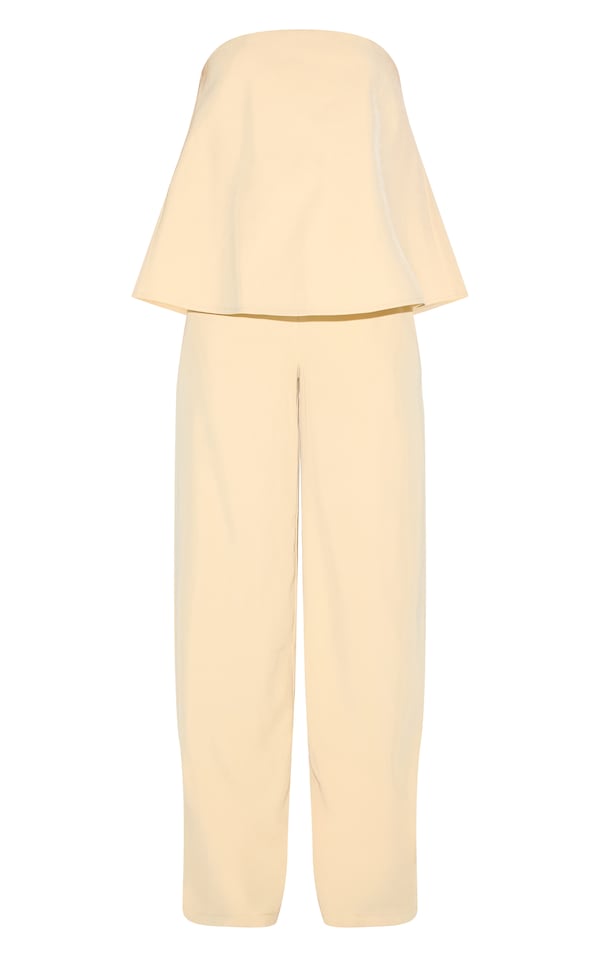 Butter Yellow Structured Peplum Jumpsuit | Dresses | PrettyLittleThing USA