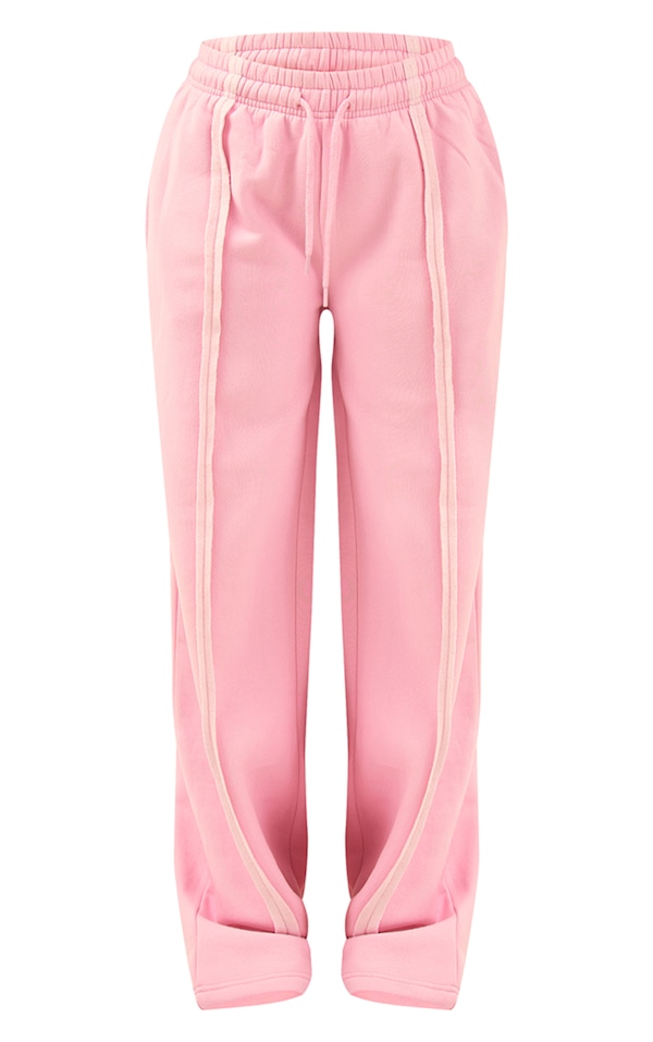 Light Pink Oversized Wide Leg Seam Sweatpants | Athleisure ...