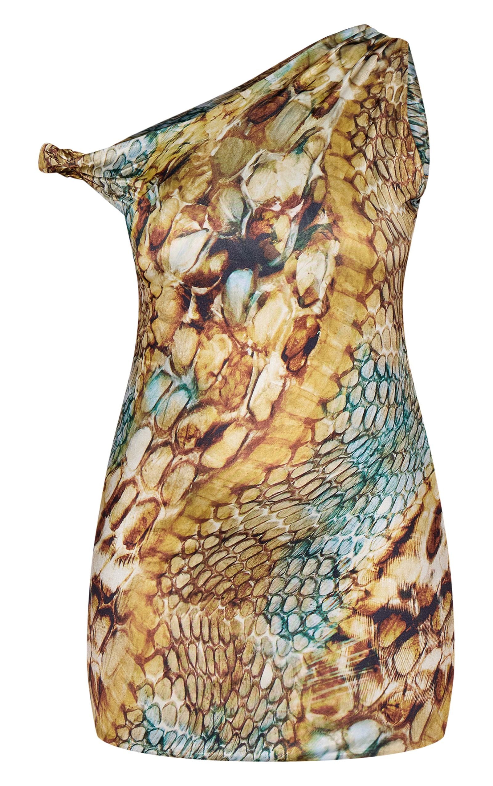 Plus Multi Abstract Snake Double Layer Dress | Plus Size | PLT