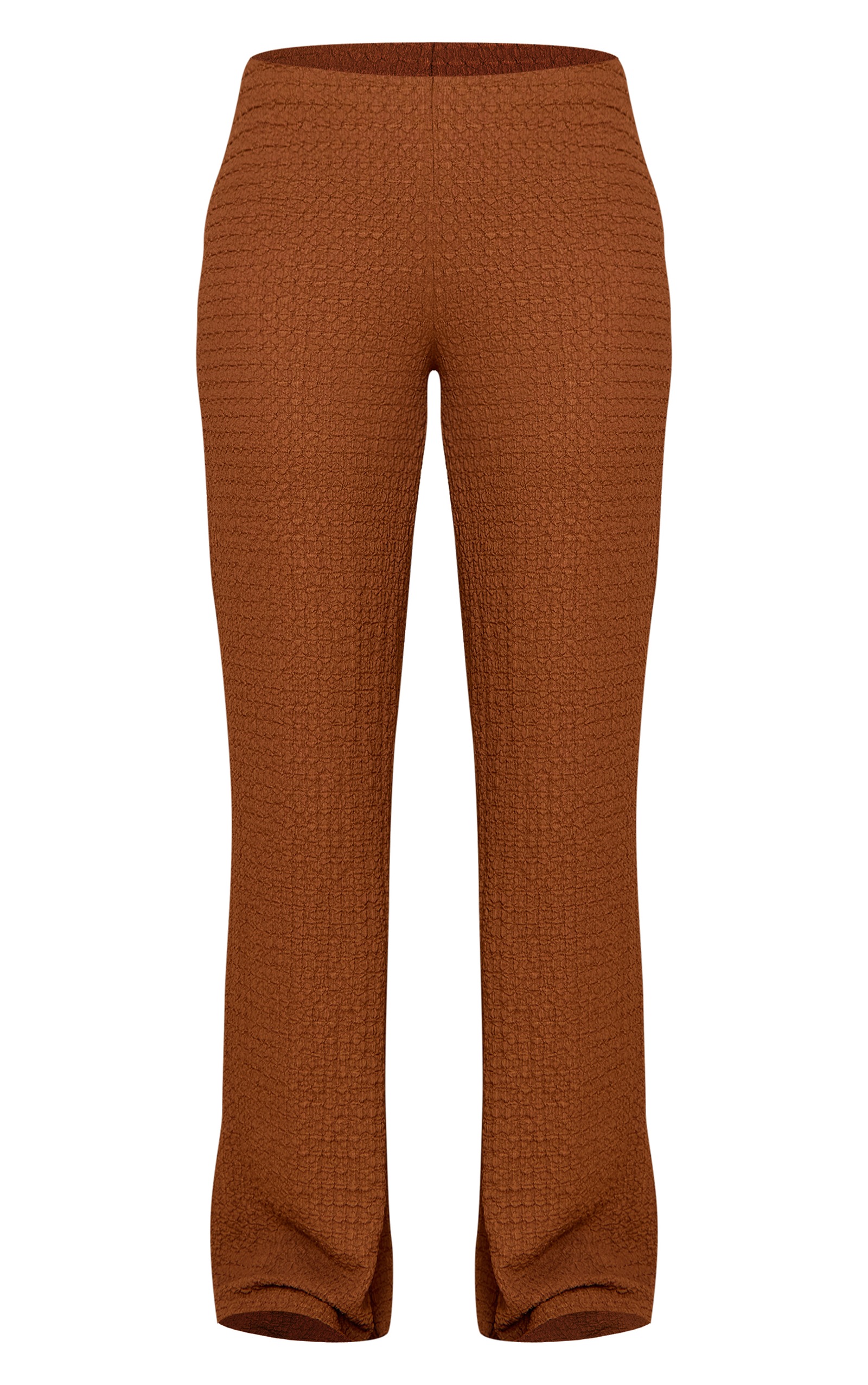Brown Textured Straight Leg Trouser | Co-ords | PLT