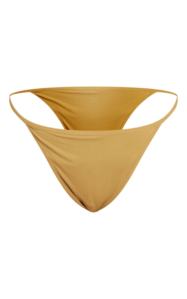 Olive Seamless Rib Tanga Thong | PrettyLittleThing CA