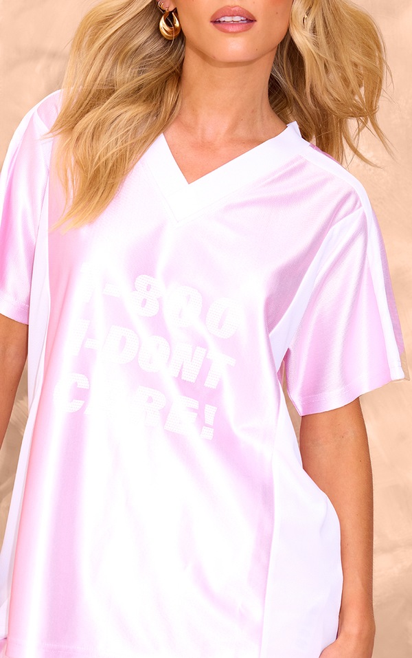 Petite Baby Pink Sports Jersey Cap Sleeve Long Top | Petite | PLT