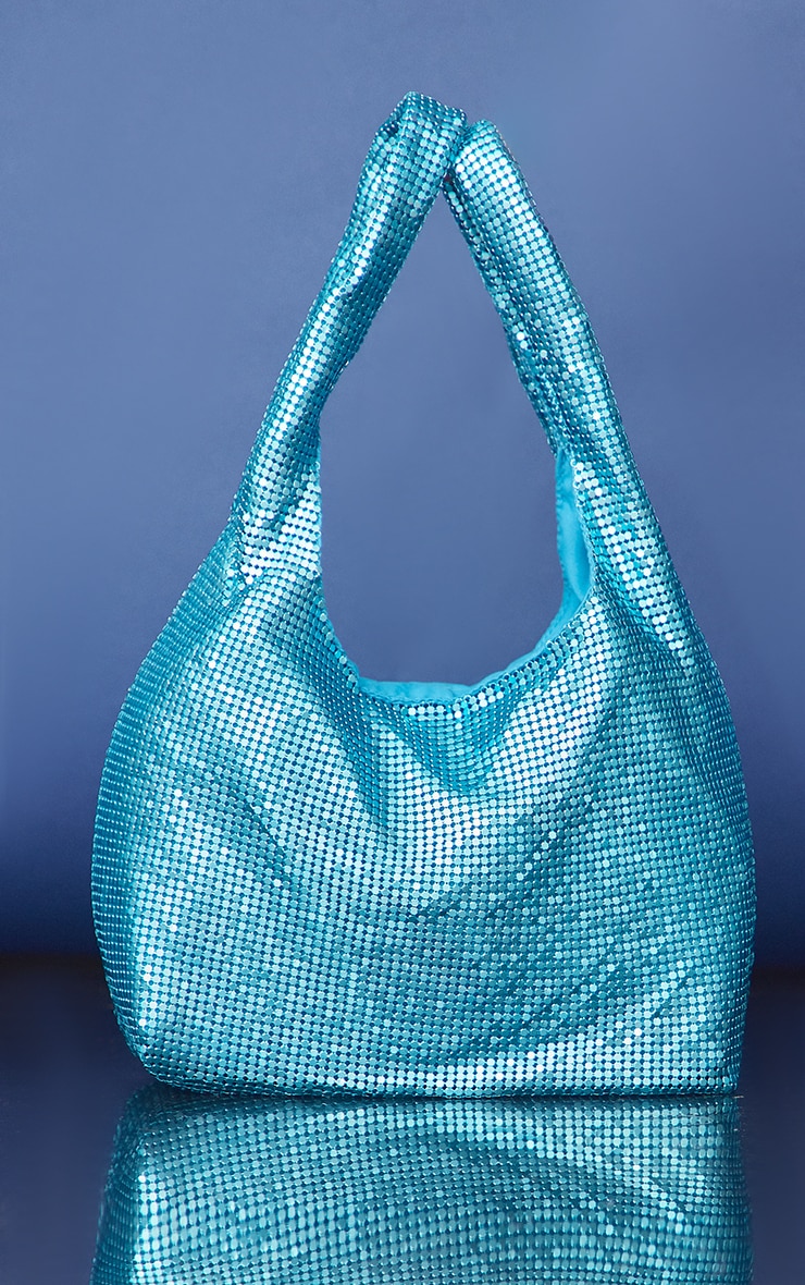 Bright Blue Chainmail Slouchy Grab Bag | PrettyLittleThing KSA