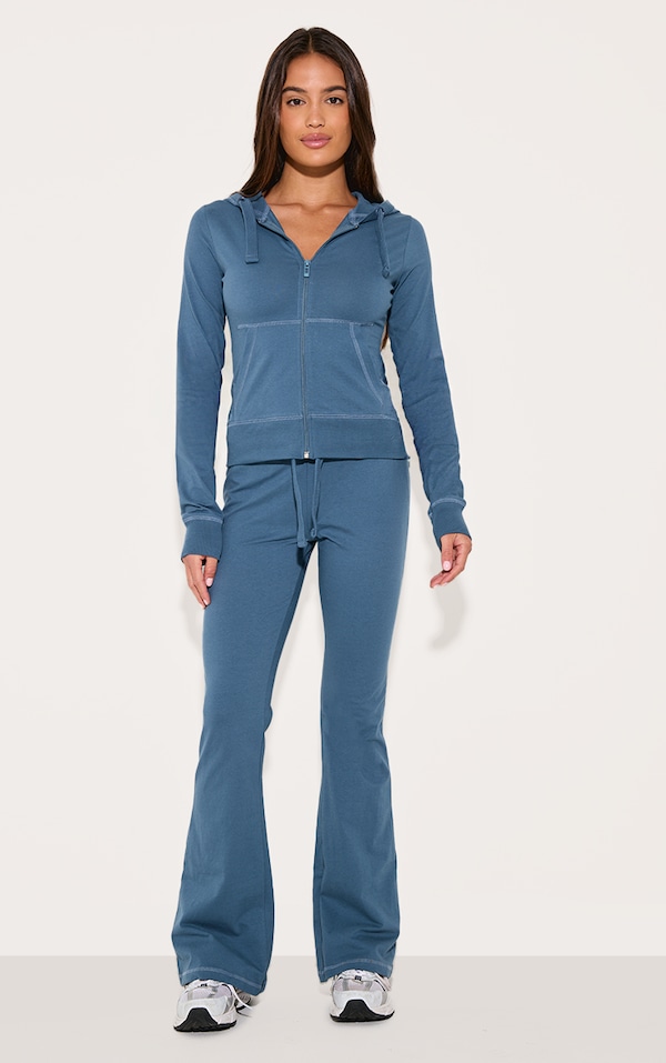 Midnight Blue Zip Up Fitted Track Top | Co-ords | PrettyLittleThing USA