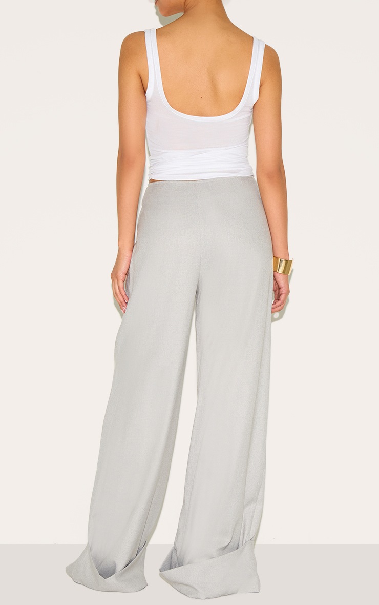 Petite Grey Invisible Waistband Turn Up Pants | Petite | PLT USA