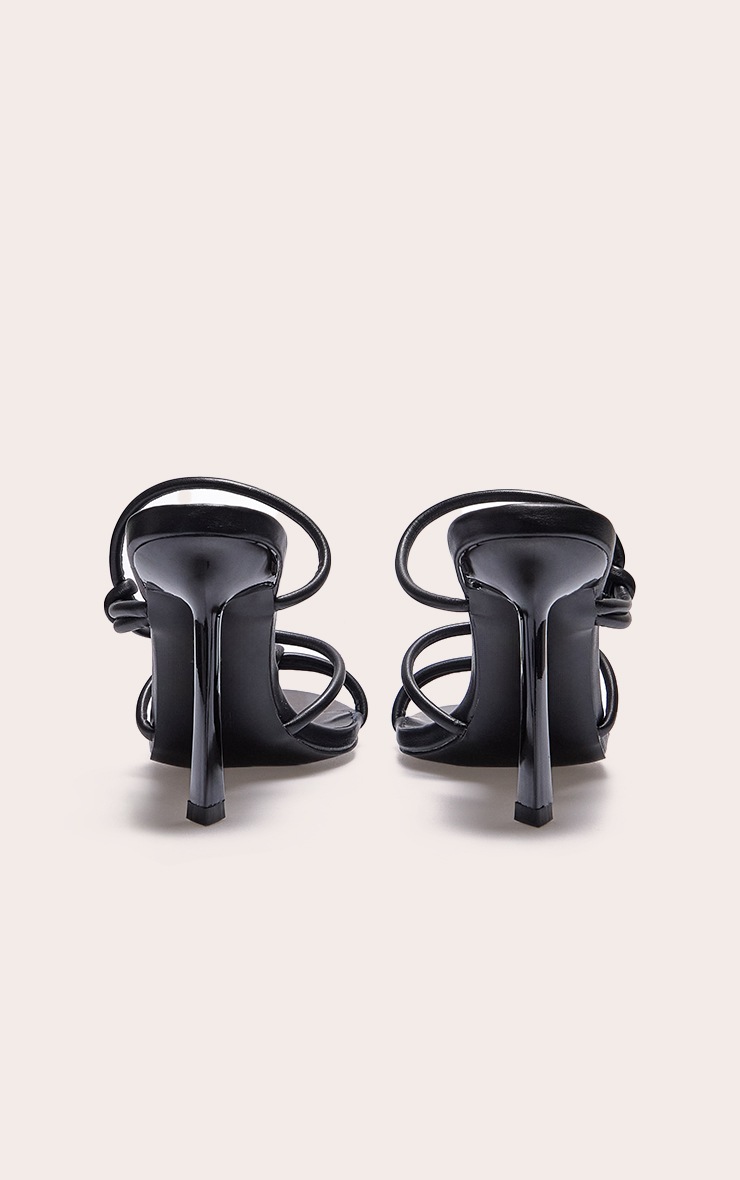 Black PU Round Toe Heeled Mules | Footwear | PLT