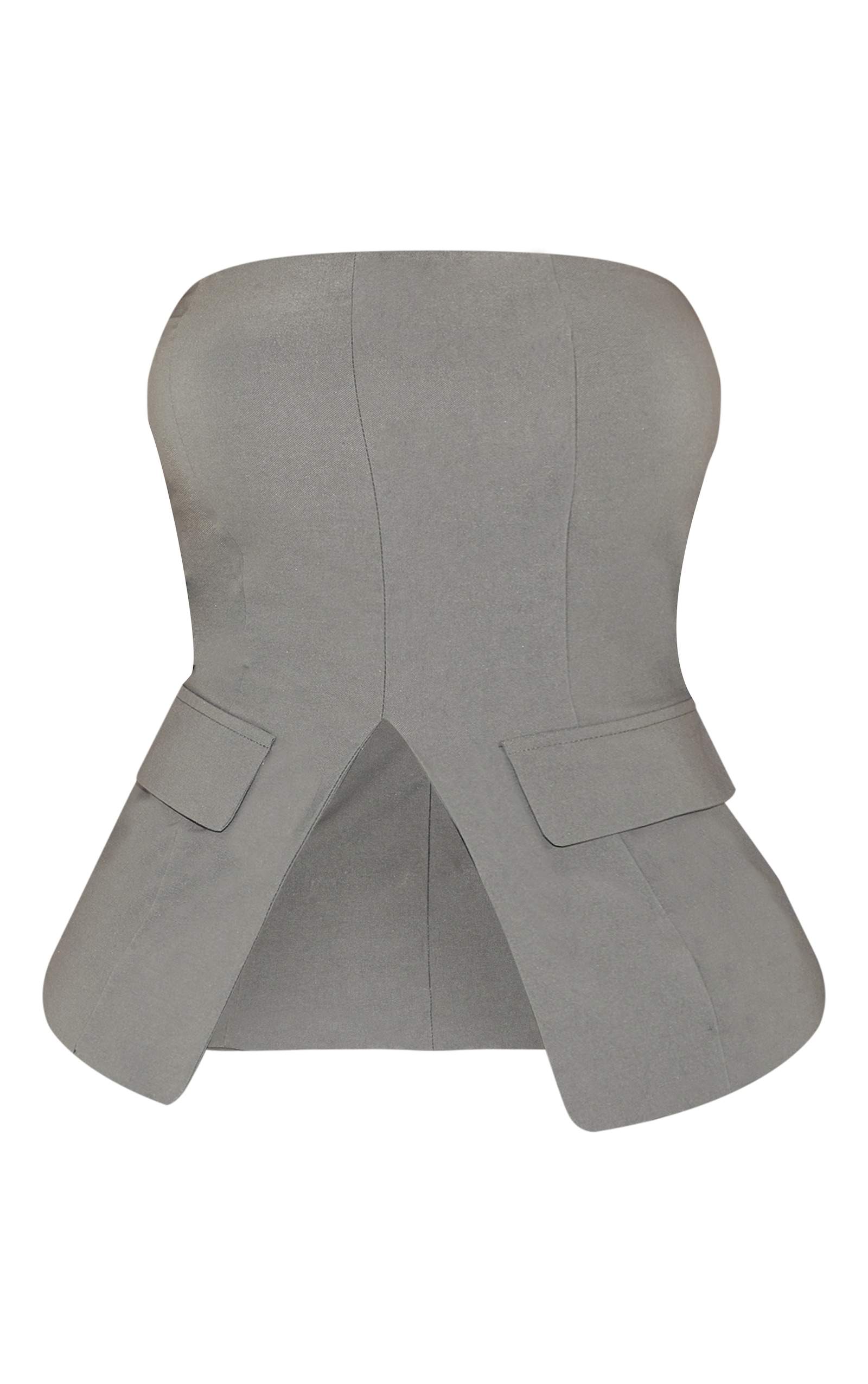 Shape Charcoal Stretch Woven Bandeau Split Top | Shape ...