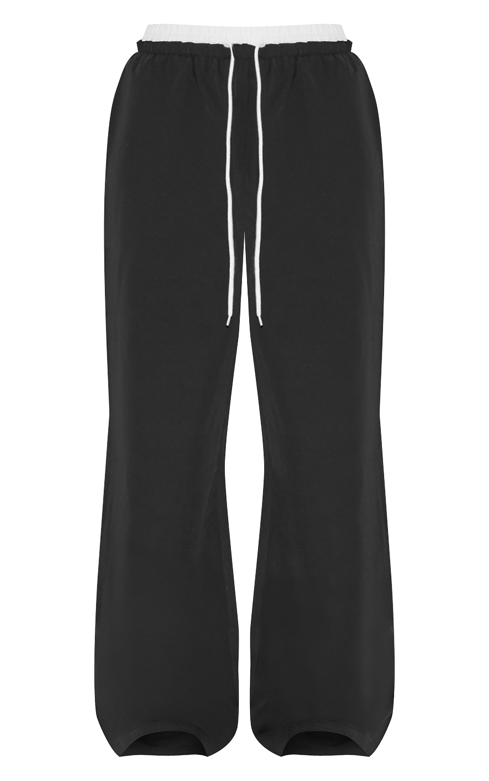 Black Boxer Detail Drawstring Waist Pants | Bottoms | PrettyLittleThing USA