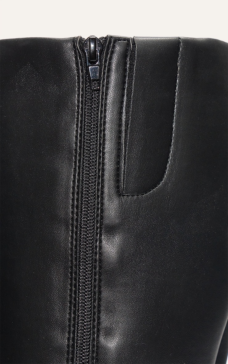 Black Thin Block High Heel Knee High Boots | Footwear | PLT