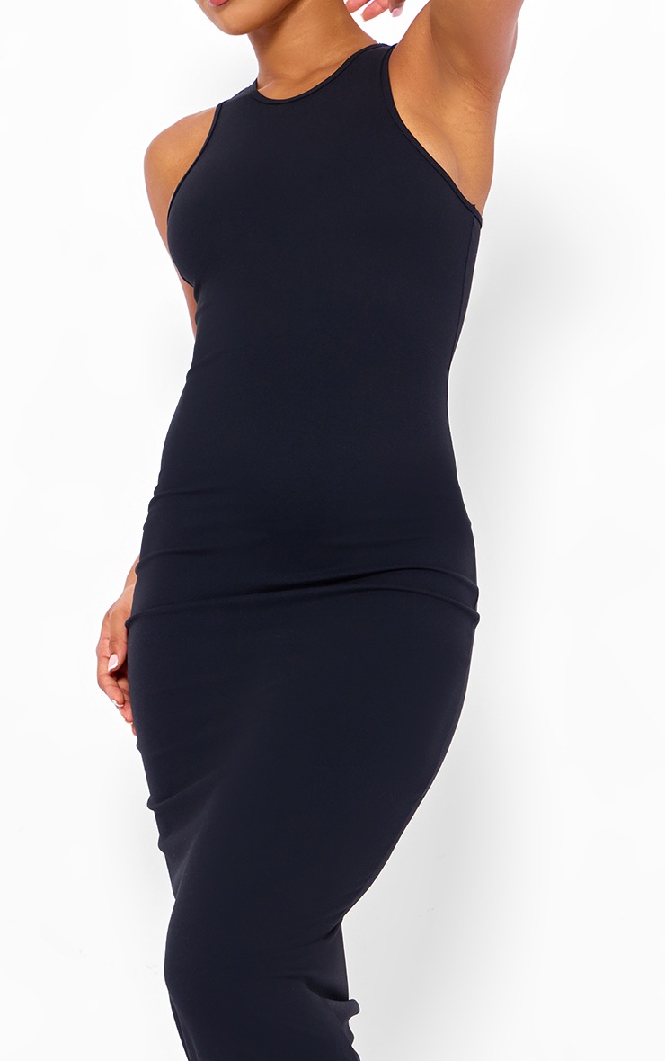 Black Snatched Sculpt Racer Neck Midaxi Dress | Dresses | PrettyLittleThing USA