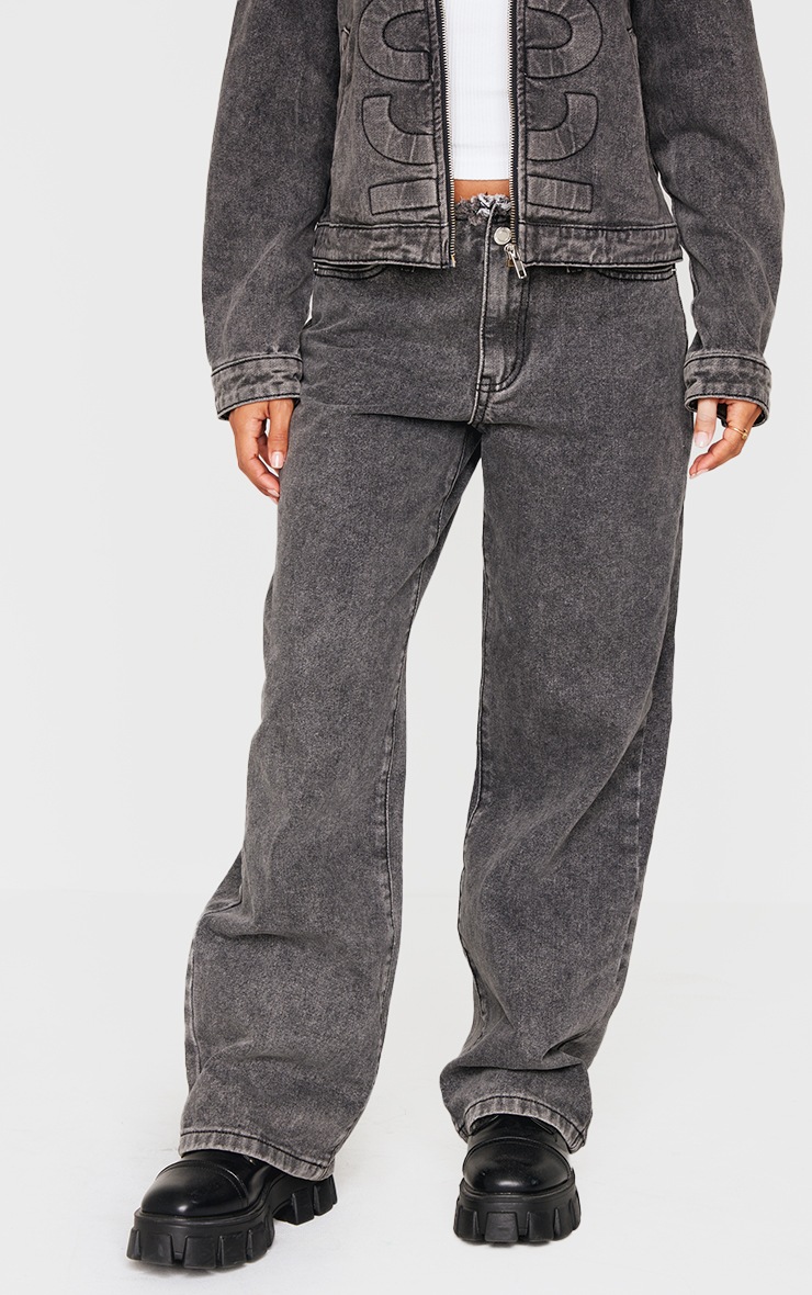 Petite Washed Black Iconic Embossed Denim Jeans | Petite ...