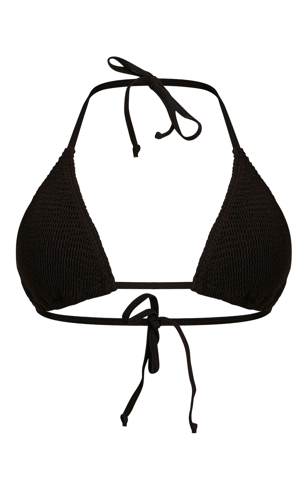 Black Crinkle Triangle Bikini Top | Swimwear | PLT