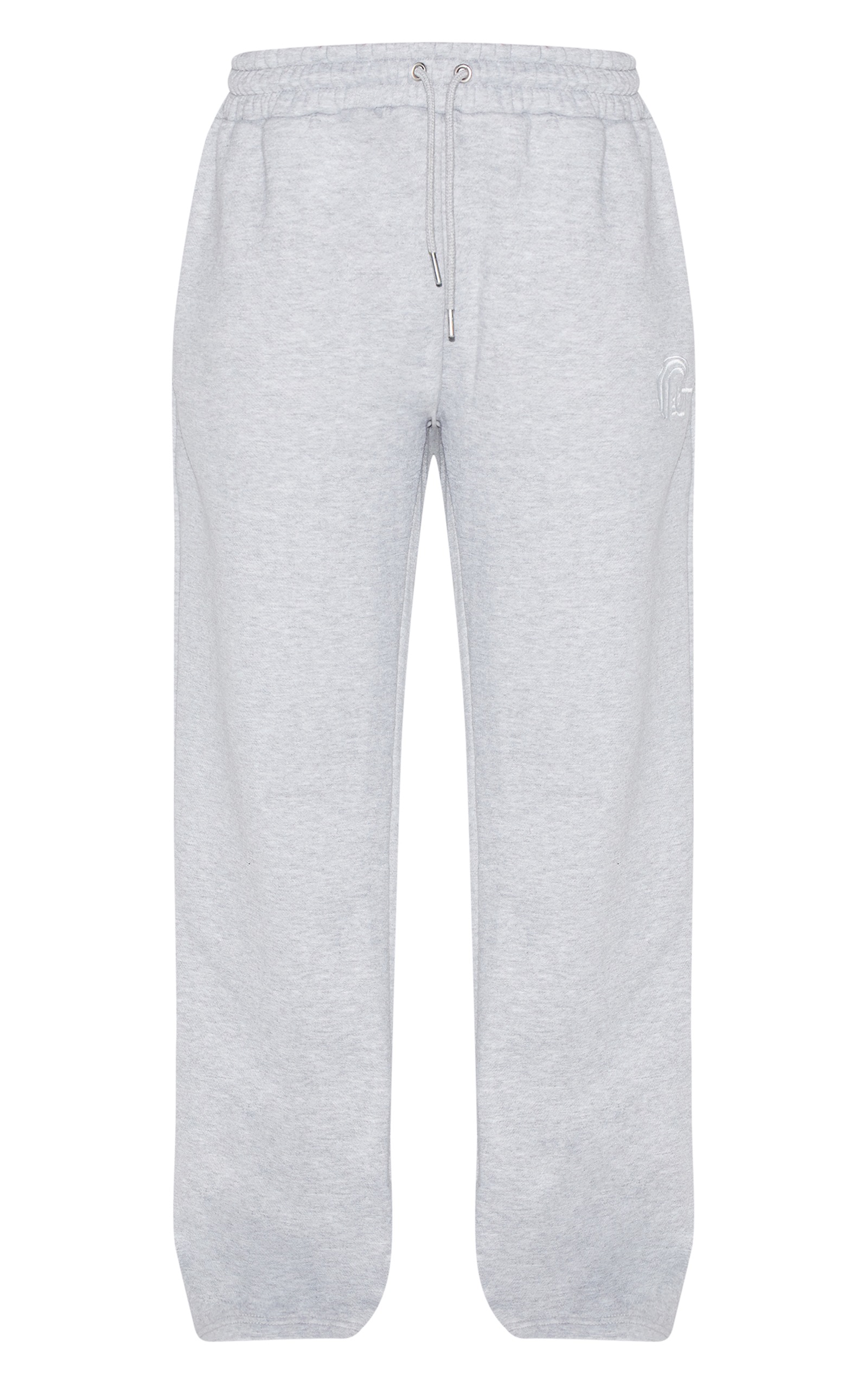 PLT Grey Marl Embroidered Graphic Wide Leg Joggers | Athleisure ...