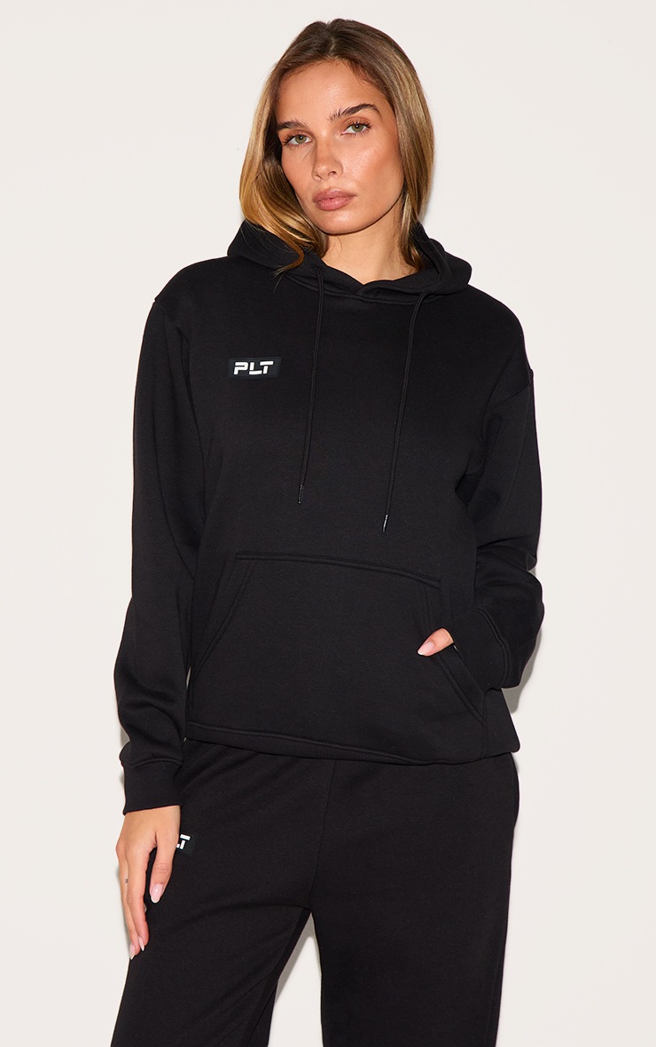 PLT Logo Black Badge Detail Oversized Fit Hoodie | Sweat ...