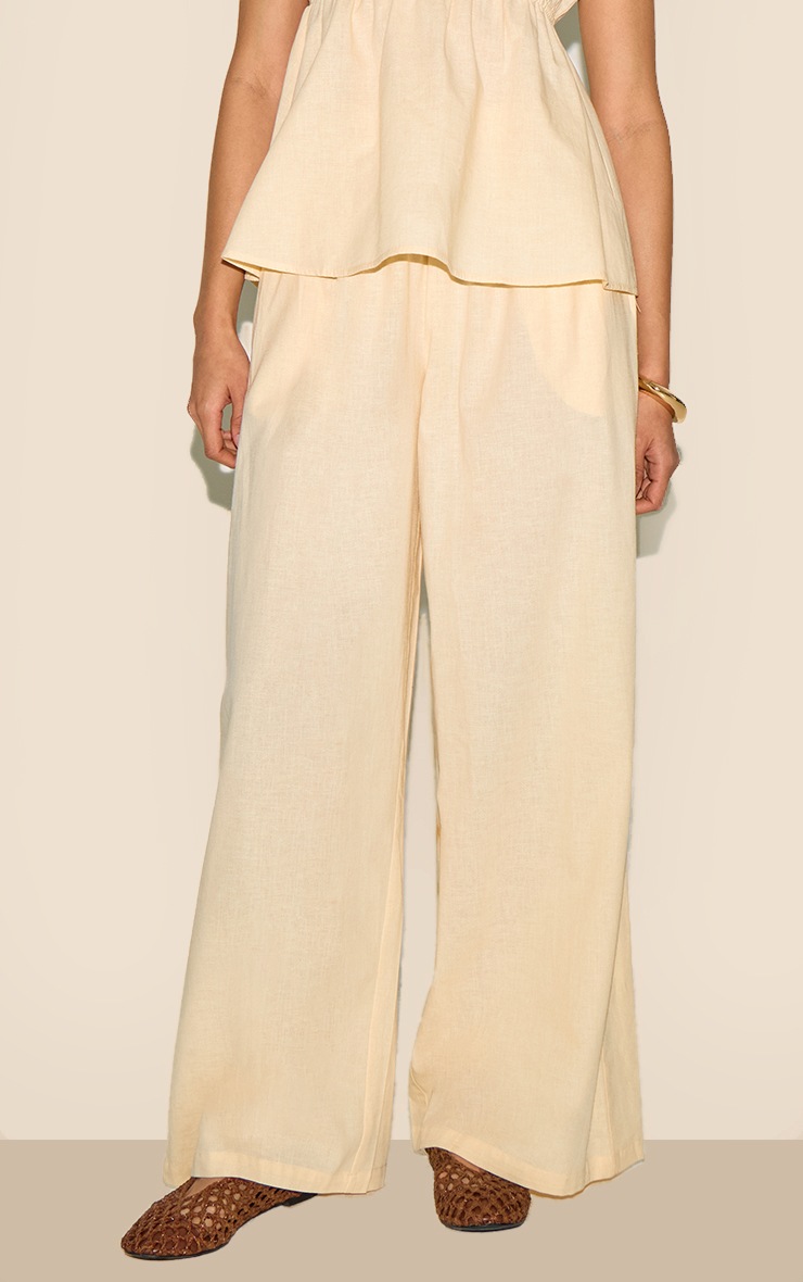 Butter Yellow Linen Look Floaty Wide Leg Pants | Co-ords | PLT USA