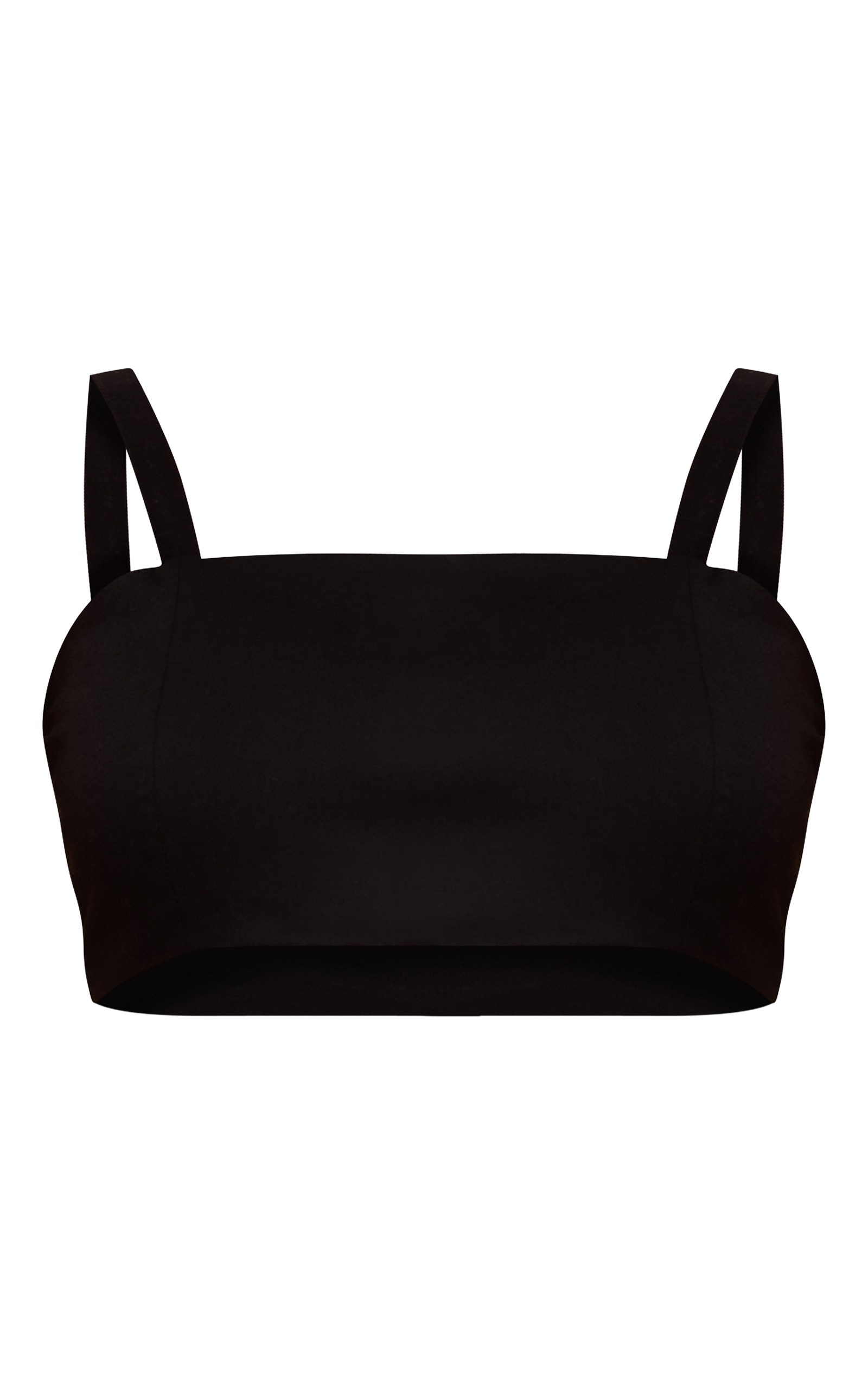 Black Woven Tie Back Detail Bralet | Tops | PLT USA