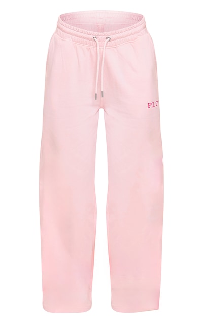 PLT Light Pink Washed Low Rise Wide Leg Sweatpant | Athleisure | PrettyLittleThing USA