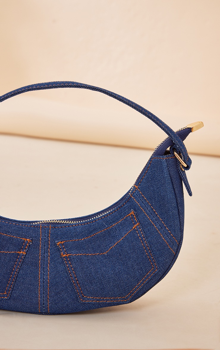 Denim Contrast Stich Pocket Shoulder Bag | PrettyLittleThing
