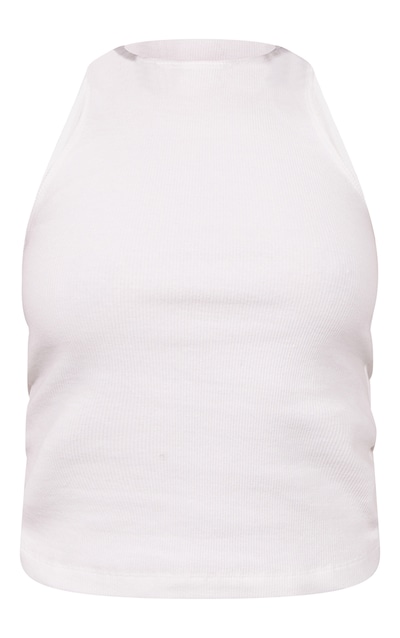 White Basic Ribbed Racer Vest | Tops | PLT